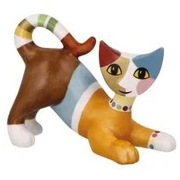 Dekofigur Goebel "Rosina Wachtmeister - Cat Milena", bunt, B:4,5cm H:6,5cm T:9cm, Biskuitporzellan, Dekofiguren, Sammelfigur, Tierfigur