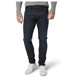 Slim-fit-Jeans Tom Tailor DENIM "PIERS", Herren, Gr. 34, L&auml;nge 34, blau (blau schwarz), Denim/Jeans, Obermaterial: 85% Baumwolle, 13% Polyester, 2% Elasthan, Crinkleoptik, unifarben, schmal lang, Jeans Slim-fit-Jeans, Slim fit mit etwas niedrigerer Leibh&ouml;he