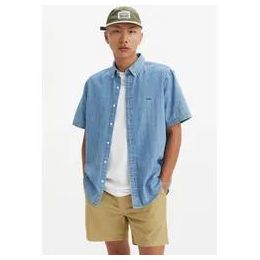 Levi's Jeanshemd LEVI'S "SS AUTHENTIC BUTTON DOWN", Herren, Gr. XL, N-Gr, blau (eli medium blau wash), Denim/Jeans, Obermaterial: 100% Baumwolle, Hemden Jeanshemd