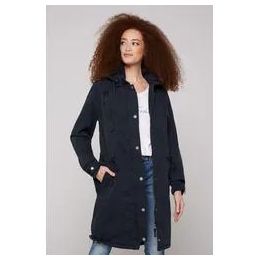 Parka SOCCX, Damen, Gr. XL, blau, Web, Material: 100% Baumwolle, Futter Rumpf: 100% Baumwolle, Futter &Auml;rmel: 100% Polyester, bedruckt, bestickt, regular fit lang, eingesetzt gerader Abschluss, Jacken Parka, mit Tunnelband in der Taille