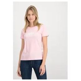 T-Shirt Alpha Industries "New Basic T-Shirt BL W", Damen, Gr. XS, pink (pastel pink), Obermaterial: 100% Baumwolle, Shirts T-Shirt