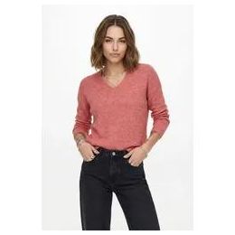 V-Ausschnitt-Pullover Only "ONLCAMILLA V-NECK L/S PULLOVER KNT NOOS", Damen, Gr. XL, cayenne detail:melange, Strick, Obermaterial: 74% Polyacryl, 24% Polyester, 2% Elasthan, meliert, regular fit normal, V-Ausschnitt, Strickb&uuml;ndchen, Pullover, Materialmix, regular fit