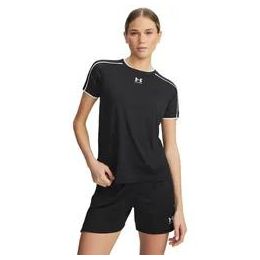 Trainingsshirt Under Armour "UA W CH. TRAIN SS", Damen, Gr. S, castlerock,, wei&szlig;, Obermaterial: 100% Polyester, Shirts, f&uuml;r Fu&szlig;ball, leichtes Material, atmungsaktiv, schnell trocknend