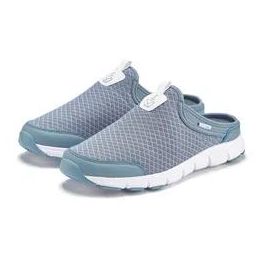 Sneaker Lascana "Slip-On-Sneaker", Damen, Gr. 40, grau (blau), Obermaterial: 100% Textilmaterial. Decksohle: 100% Textilmaterial. Futter: 100% Textilmaterial. Laufsohle: 100% Synthetik, unifarben, Basic, Schuhe Sneaker, Halbschuh, Freizeitschuh, Sabot, Clogs aus leichtem Mesh-Material