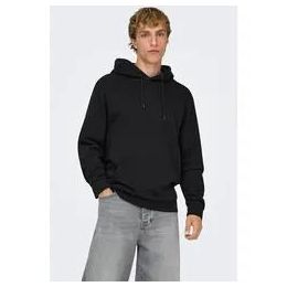 Only & Sons Kapuzensweatshirt ONLY & SONS "CERES LIFE HOODIE SWEAT", Herren, Gr. XXL, schwarz, Obermaterial: 65% Baumwolle, 35% Polyester, unifarben, normal normal, Rundhals, B&uuml;ndchen, Sweatshirts