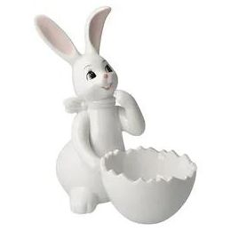 Osterhase Goebel "Figur Hase mit Schale Snow White - Cute Girl", wei&szlig;, B:13,5cm H:16cm T:7cm, Porzellan, Dekofiguren, Osterfigur, Dekofigur, Ostern, Osterdekoration