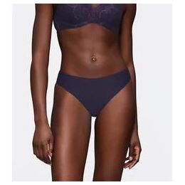 Tai-Slip Triumph "Body Make-Up Illusion Lace", Damen, Gr. 42, blau (prussian blau), Microtouch, Obermaterial: 80% Polyamid, 20% Polyester, k&ouml;rpernah, Unterhosen, florale Stretch-Spitze, hoher Beinausschnitt, weiche Microfaser