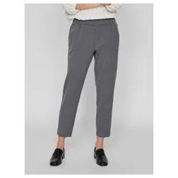 Anzughose Vila "VIVARONE HW SLIM PANT - NOOS", Damen, Gr. 36, N-Gr, grau (medium grau melange), Web, Obermaterial: 66% Polyester, 28% Viskose, 6% Elasthan, unifarben, slim fit kn&ouml;chelfrei, Hosen Anzughose