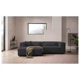 Ecksofa "PIARA mit Kedernaht, Cord, Leinenoptik o. Strukturstoff, Couch, L-Form", anthrazit, B:267cm H:66cm T:167cm, 100% Polyester, LeGer Home by Lena Gercke, Sofas, Ecksofa, wahlweise Ottomane rechts/links, schwarze F&uuml;&szlig;e, bequemer Sitzkomfort