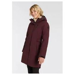 Funktionsmantel Killtec "KOW 165 WMN PRK", Damen, Gr. 50, rot (dunkelweinrot), Obermaterial: 100% Polyester, M&auml;ntel, aus Polyester, l&auml;ngeres Design, mit Kapuze mit Fleece-Innenfutter