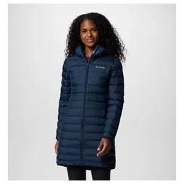 Daunenmantel Columbia "Lake 22 II Down Long Hooded Jacket", Damen, Gr. S, blau (collegiate navy), Obermaterial: 100% Polyester. Wattierung: 100% Daunen, Po-bedeckend, M&auml;ntel Daunenmantel
