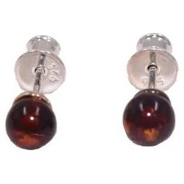 Paar Ohrstecker Firetti "Schmuck Geschenk Ohrschmuck Bernstein", bunt (silberfarben, cognac, cognac), Ohrringe, Damen, 5mm, Bernstein Silber 925 (Sterlingsilber), Bernstein, Silber 925 (Sterlingsilber), Made in Germany - mit Bernstein