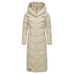 Steppmantel Ragwear "Natalka Extralong", Damen, Gr. L (40), beige (ecru), Au&szlig;enmaterial: 100% Polyester. Innenfutter: 100% Polyester. Wattierung: 100% Polyester, tailliert extralang, &Auml;rmel ohne &Auml;rmelschlitz Strickb&uuml;ndchen, M&auml;ntel Steppmantel, Gesteppter Damen Mantel mit Kapuze