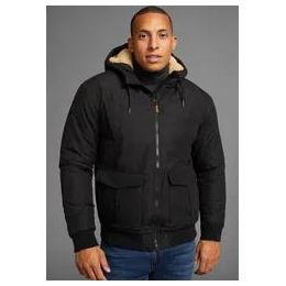 Winterjacke Bruno Banani, Herren, Gr. XL, schwarz, Web, Obermaterial: 100% Polyester. Futter: 100% Polyester. Wattierung: 100% Polyester, Rippstrickb&uuml;ndchen, Jacken Winterjacke, aus Baumwolle und Polyester, hochschlie&szlig;ender Kragen
