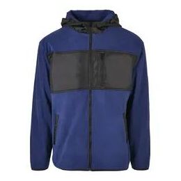Winterjacke Urban Classics "Urban Classics Herren Hooded Micro Fleece Jacket", Herren, Gr. S, spaceblau, 100% Polyester, unifarben, oversize, ohne Ausschnitt, Jacken Winterjacke