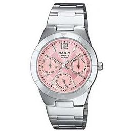 Multifunktionsuhr "LTP-2069D-4AVEG", silber (silberfarben), Casio TIMELESS COLLECTION, Armbanduhren, Damen, Quarzuhr, Armbanduhr, Damenuhr, Jugendliche, Datum, Edelstahlarmband
