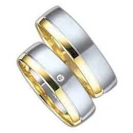 Trauring Firetti "Schmuck Geschenk Gold 375 Hochzeit Ehering Trauring "LIEBE" Gr. 23, gold (gelbgoldfarben, wei&szlig;goldfarben), Fingerringe, Damen, 23, 0,01 SI = kleine Einschl&uuml;sse mit Brillant, Gelbgold 375 Wei&szlig;gold 375, 6mm, Gelbgold 375, Wei&szlig;gold 375, Trauring, Made in Germany, wahlweise mit oder ohne Brillant