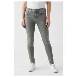 Skinny-fit-Jeans Pepe Jeans "SKINNY JEANS MW", Damen, Gr. 28, L&auml;nge 32, grau mid, Denim/Jeans, Obermaterial: 84% Baumwolle, 15% Polyester, 1% Elasthan, skinny fit lang, Jeans, in verschiedenen Waschungen