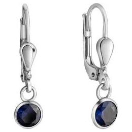 Paar Ohrh&auml;nger Vivance "Silber 925 rhodiniert Zirkonia dunkelblau", wei&szlig; (wei&szlig;, blau), Ohrringe, Damen, one-size, Silber 925 (Sterlingsilber)