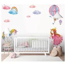A.S. Cr&eacute;ation Vliestapete A.S. CR&Eacute;ATION "Kinderzimmer Fototapete Einhorn Prinzessin Rosa", wei&szlig;, B:2,55m H:0,02m L:3,5m, Vlies, Tapeten