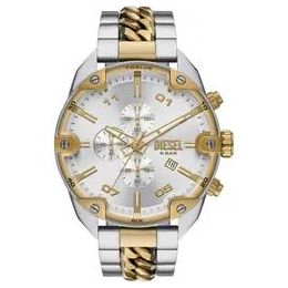 Chronograph Diesel, gold (silberfarben, goldfarben, silberfarben), Armbanduhren, Herren, Chronograph, Quarzuhr, Armbanduhr, Herrenuhr, Stoppfunktion, Edelstahlarmband