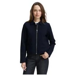 Jackenblazer Tom Tailor, Damen, Gr. XXL, blau (sky captain blau), Web, Obermaterial: 54% Baumwolle, 43% Polyester, 3% Elasthan, unifarben, regular fit taillenbedeckt, gerader Abschluss, Blazer, mit Kragen