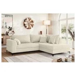 Ecksofa OTTO HOME "LEEVKE Design-Sofa mit Ottomane rechts/links bestellbar, Breite 232 cm", beige, B:232cm H:80cm T:190cm, 83% Polyester, 17% Nylon, Sofas, Ecksofa, in vielen modernen Farben erh&auml;ltlich, belastbar bis 480 kg