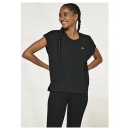 Trainingsshirt Only Play "ONPAUBREE SS LOOSE TRAIN TEE - NOOS", Damen, Gr. XL, schwarz, Jersey, Obermaterial: 88% Polyester, 12% Elasthan, unifarben, relaxed fit normal, Rundhals, Shirts