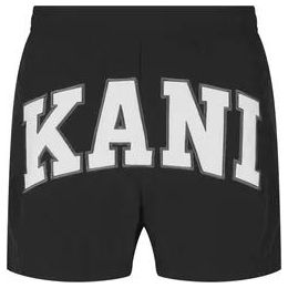 Badeshorts Karl Kani "Karl Kani Herren KM241-052-1 Karl Kani Serif Board Shorts", Herren, Gr. M, US-Gr&ouml;&szlig;en, schwarz, wei&szlig;, 100% Polyimid, Badehosen Badeshorts