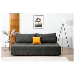 Schlafsofa Collection AB "Daria, B: 194 cm, Liegel. 147x194 cm", grau (dunkelgrau), B:194cm H:41cm T:90cm, 100%Polyester, Sofas, Schlafsofa, Bettfunktion, Bettkasten & 1 Zierkissen, Federkern