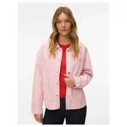 V&eacute;ro Moda Jeansjacke VERO MODA "VMJAMIE LS DENIM SHACKET MIX NOOS", Damen, Gr. XS, parfait pink detail:washed, Denim/Jeans, Obermaterial: 80% Baumwolle, 20% Polyester, loose fit normal, Jacken Jeansjacke, Baumwollmischung