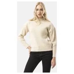 Cipo & Baxx Strickpullover CIPO & BAXX "WP262", Damen, Gr. S, beige, 50% Baumwolle, 50% Polyacryl, unifarben, regular fit, ohne Ausschnitt, ohne B&uuml;ndchen, Pullover Strickpullover, hochwertiger Strick