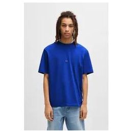 HUGO BOSS T-Shirt HUGO BLUE "Nieros", Herren, Gr. XL, blau (open blau493), Single Jersey, Obermaterial: 100% Baumwolle, unifarben, regular fit h&uuml;ftlang, Rundhals, eingesetzt normaler Saum, Shirts T-Shirt, mit Logo-Patch
