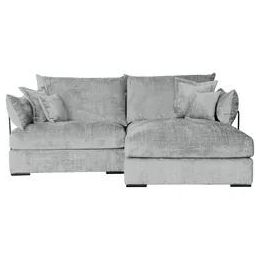 Ecksofa Home Affaire "Casa XXL L-Form, B: 247 cm", hellgrau, B:247cm T:187cm, 100% Polyester, Sofas, Ecksofa, 4 Zierkissen, Mega-Sofa, in Cord oder Chenille-Struktur, Federkern