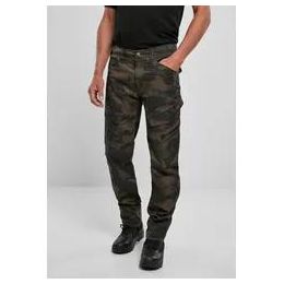 Cargohose BRANDIT "Brandit Herren Adven Slim Fit Cargo Pants", Damen, Gr. L, US-Gr&ouml;&szlig;en, schwarzcamo, 98% Baumwolle, 2% Elasthan, unifarben, normal, Hosen Cargohose