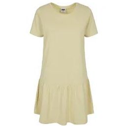Shirtkleid Urban Classics "Urban Classics Damen Ladies Valance Tee Dress", Damen, Gr. 5XL, US-Gr&ouml;&szlig;en, softgelb, 100% Baumwolle, unifarben, loose fit, Rundhals, Kleider Shirtkleid