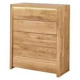 Schubkastenkommode Home Affaire "Ambroise", braun, T:41cm, Sideboards, Breite 88cm, inkl. LED-Beleuchtung