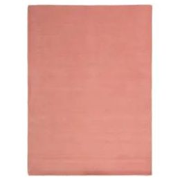 Wollteppich CarpetFine "Gabbeh Lola Uni", rosa, B:60cm H:14mm L:90cm, Wolle, Teppiche, mit nat&uuml;rlichem Pflanzenmaterial von Hand gewebt, auch in Rund