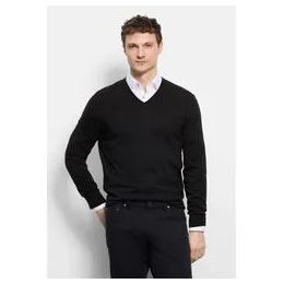 Strickpullover OLYMP "OLYMP Casual Strick", Herren, Gr. M, graphit, 100% Schurwolle, Pullover Strickpullover