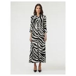 Hemdblusenkleid Y.A.S "YASSAVANNA LONG SHIRT DRESS", Damen, Gr. L, N-Gr, birch aop:zebra print, Web, Obermaterial: 100% Viskose, bedruckt, relaxed fit lang, Kleider, Sommerkleid, mit 3/4 &Auml;rmel