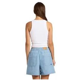 Shorts Roxy "Stay Wavy Mid", Damen, Gr. L, coconut milk denim stripe, Obermaterial: 100% Walkfrottier;, Hosen Shorts