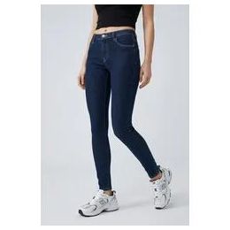 Skinny-fit-Jeans Only "ONLRAY REG WAIST SKINNY BOX DNM", Damen, Gr. M, L&auml;nge 30, dunkelblau denim, Denim/Jeans, Obermaterial: 53% Viskose, 29% Baumwolle, 17% Polyester, 1% Elasthan, unifarben, skinny fit kn&ouml;chellang, Jeans