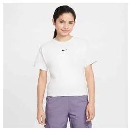 T-Shirt Nike SPORTSWEAR "G NSW TEE BOXY ESSNTL LBR", Jungen, Gr. XL (164/170), wei&szlig;, Jersey, Obermaterial: 100% Baumwolle, normal, Rundhals, Shirts T-Shirt, f&uuml;r Jugendliche, sportlicher Stil, Kurzarm, Rundhalsausschnitt