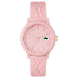 Quarzuhr Lacoste "Lacoste 12.12 LADIES", rosa, Armbanduhren, Damen, Quarzuhr, Armbanduhr, Damenuhr, Mineralglas, analog, Silikonarmband