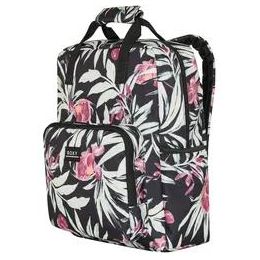 Tagesrucksack Roxy "Better With Sun Printed", Damen, grau (anthrazit wind swept floral), Polyester, Rucks&auml;cke