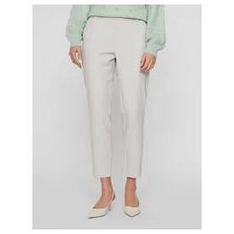 Anzughose Vila "VIVARONE HW SLIM PANT - NOOS", Damen, Gr. 42, N-Gr, grau (light grau melange), Web, Obermaterial: 66% Polyester, 28% Viskose, 6% Elasthan, unifarben, slim fit kn&ouml;chelfrei, Hosen Anzughose