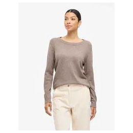 Rundhalspullover Vila "VIRIL O-NECK L/S KNIT TOP - NOOS", Damen, Gr. XL, falcon detail:melange, Feinstrick, Obermaterial: 50% Viskose, 27% Nylon, 23% Polyester, meliert, regular fit normal, Rundhals, Rippb&uuml;ndchen, Pullover Rundhalspullover, Viskosemischung, regular fit