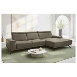 Ecksofa DIE PLANBAR "PN-EM22041 L-Form", grau (alu), B:335cm H:89cm T:188cm, Sofas, Ecksofa, wahlweise motorisches Canape oder Sitztiefenverstellung