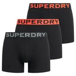 Boxershorts Superdry "BOXER TRIPLE PACK", Herren, Gr. XXL, 3 Stk., orange (schwarz, orange), Jersey, Obermaterial: 95% Baumwolle, 5% Elasthan, unifarben, figurbetont, Unterhosen