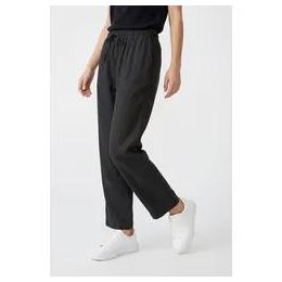 7/8-Hose Freequent "FQLAVA-ANKLE-PA", Damen, Gr. XL, N-Gr, schwarz, Web, Obermaterial: 55% Leinen, 45% Viskose, meliert, unifarben, 7/8-L&auml;nge, Hosen 7/8-Hose, aus Leinen und mit Kordelzug